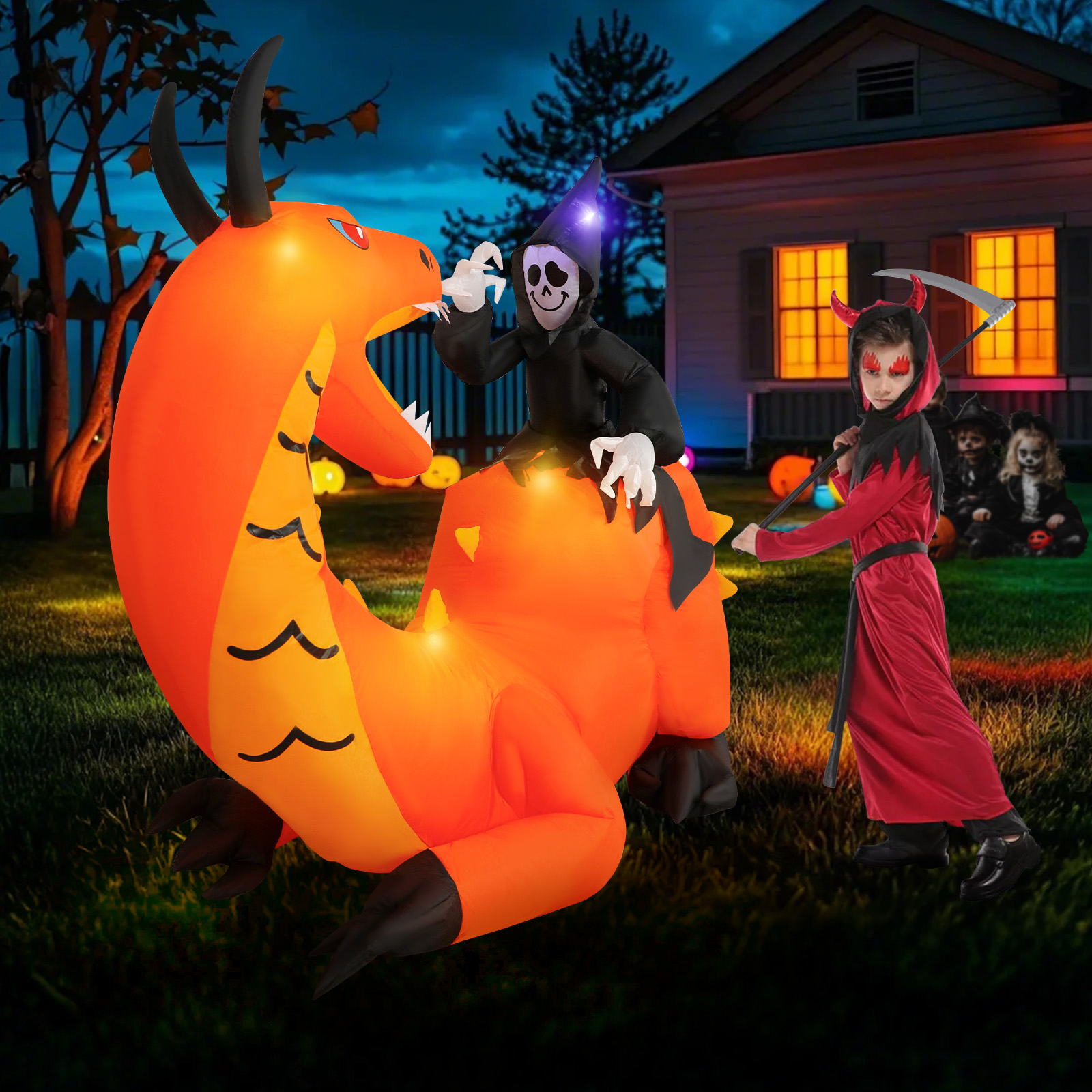 Colossal Grim Reaper Dinosaur Inflatable: The Ultimate Fusion of Terror ...